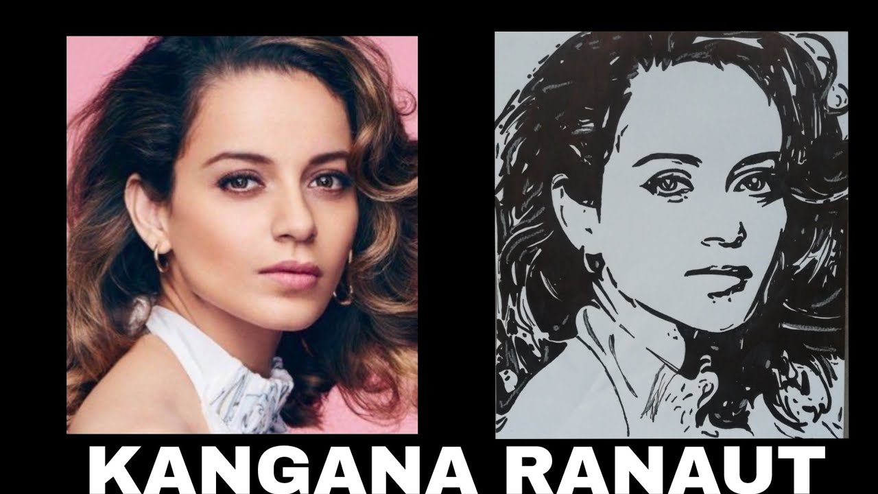 Kangana Ranaut Sketch | Portrait Drawing - YouTube