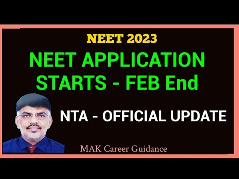NEET 2023 || Application Process Notification| NTA Official Update ...