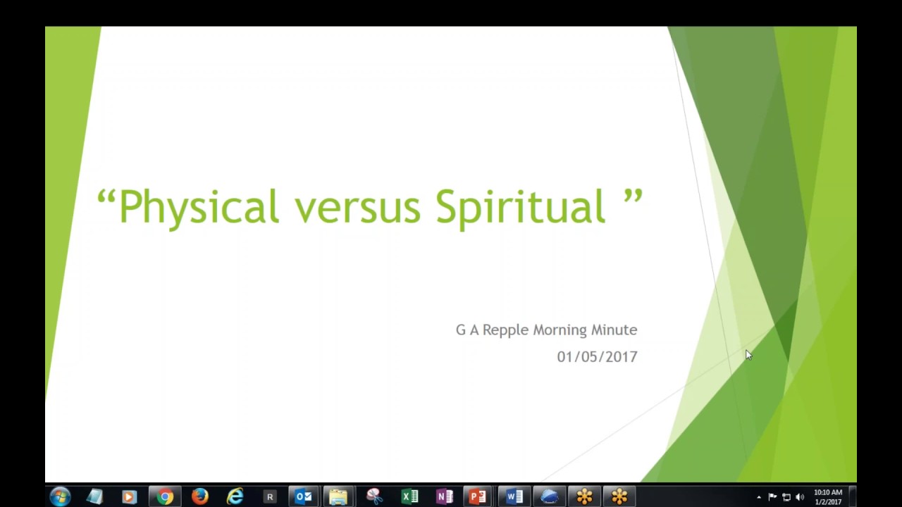 Physical versus Spiritual - YouTube