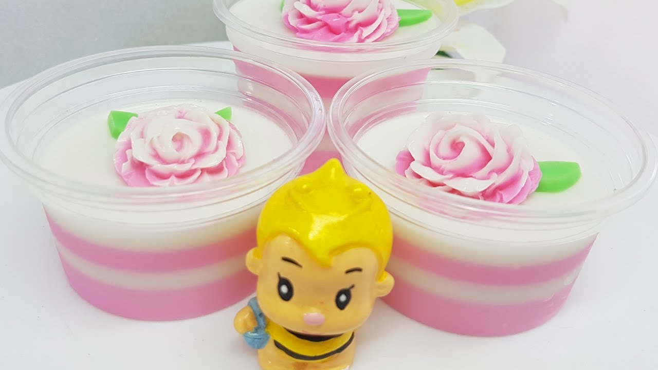 How to make Jelly Cup Pink Rose with Coconut Milk Jelly I How To Jelly ...