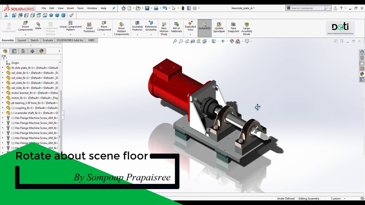 สอน SolidWorkls ตอนที่ 106 Rotate about scene floor #SolidWorks - YouTube