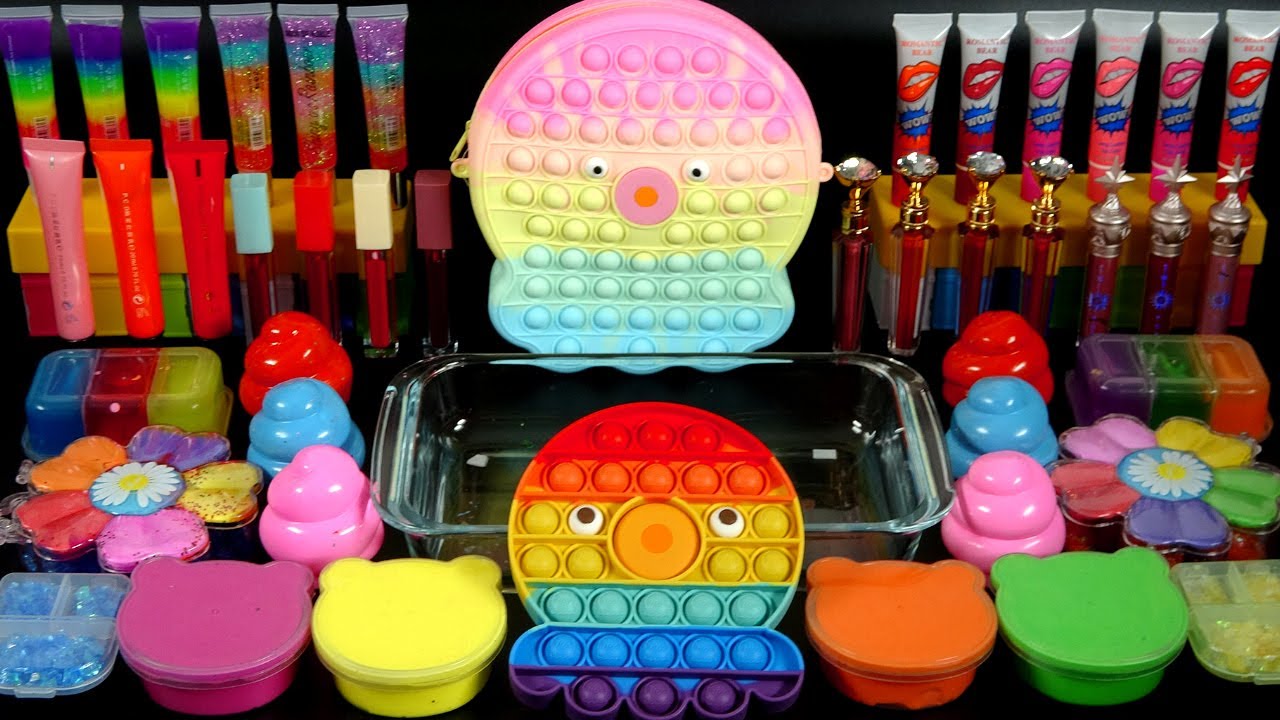 Octopus Pastel Slime! Mixing,Eyeshadow and Makeup,Glitter Into Slime ...
