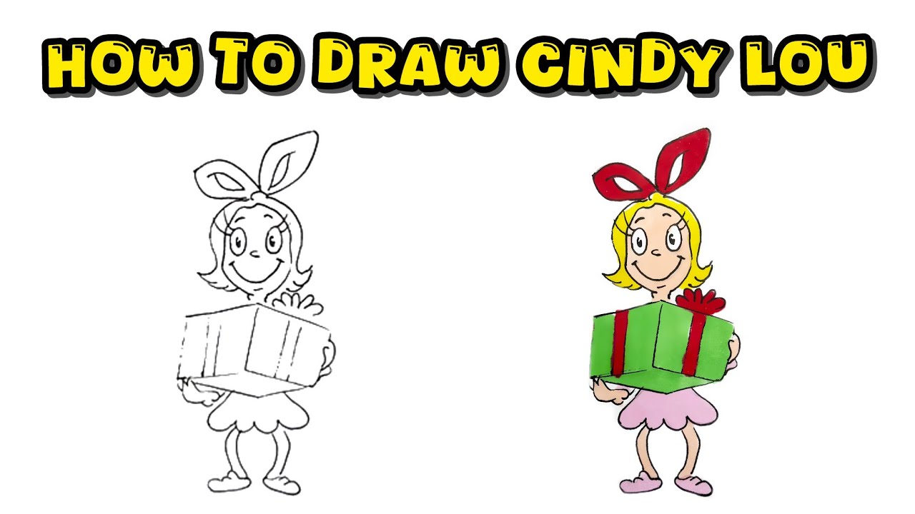 How to Draw Cindy Lou Who from How the Grinch Stole Christmas with ...