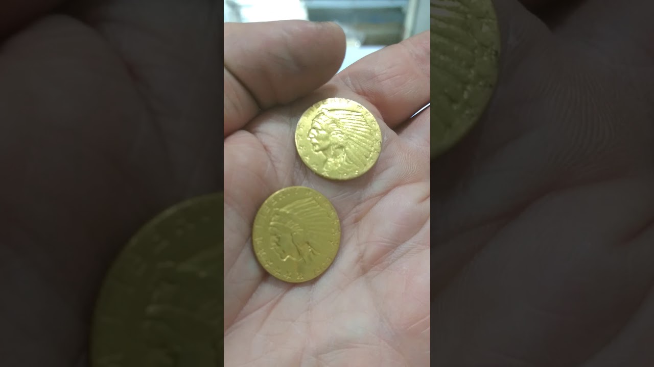 Identification and destruction of counterfeit gold coins - YouTube