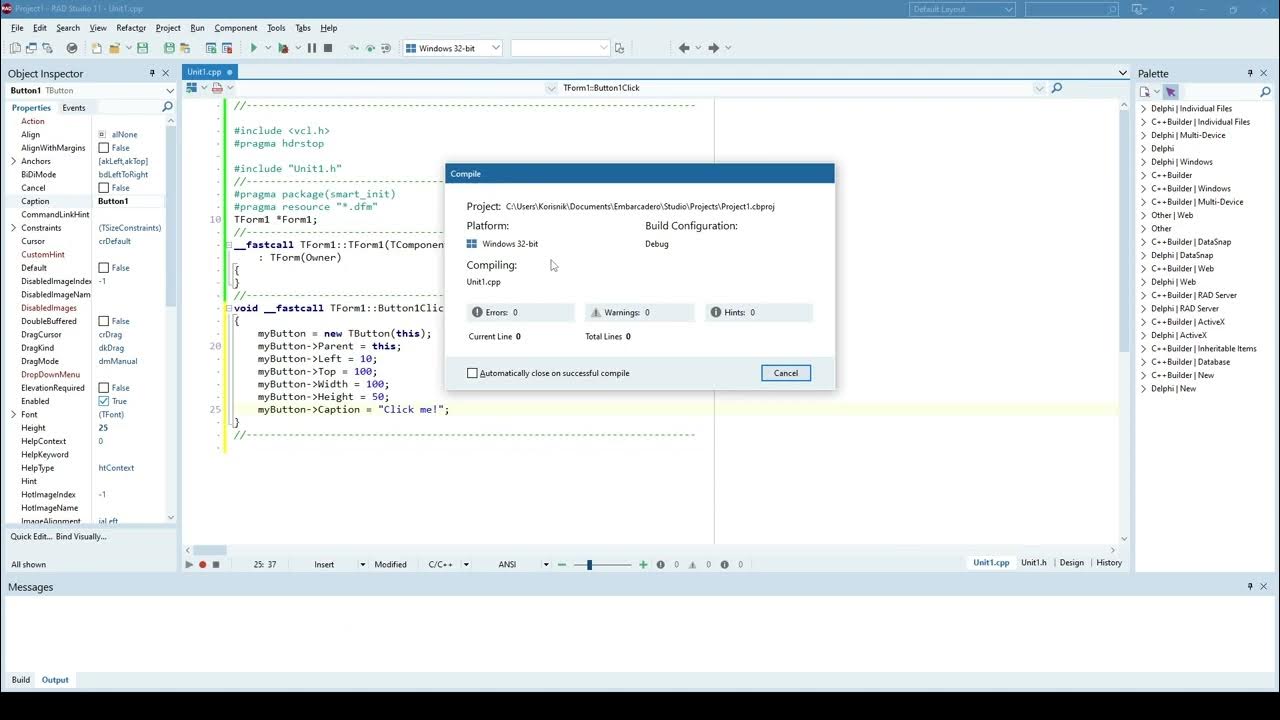 C++ Builder - Dynamically Creating VCL Components - YouTube