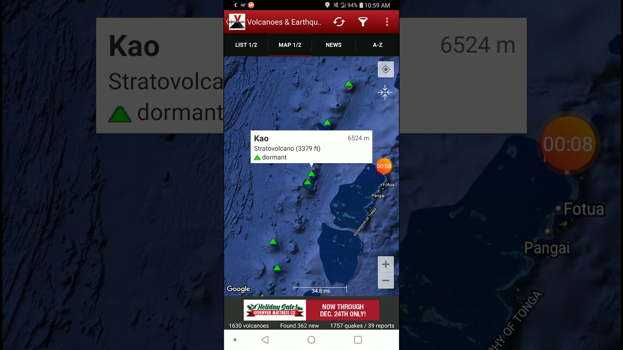 Featured Volcano of the Day: 23-12-19 Kao, Tonga - YouTube