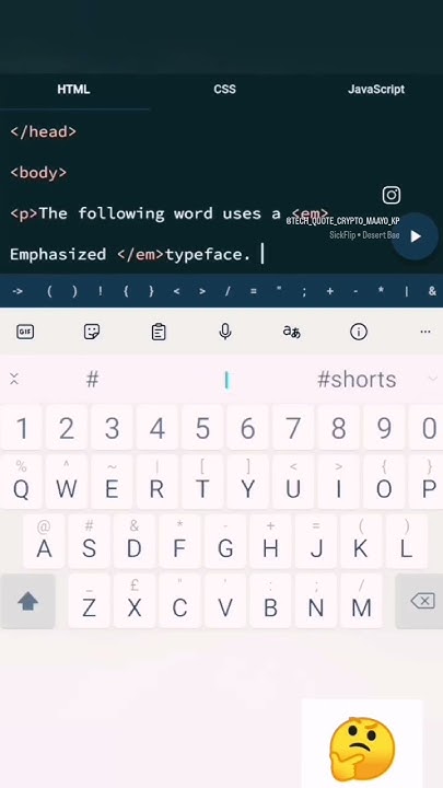 Basic Program Emphasized Text and Marked Text in HTML. #html #htmlcoding #coding_gyan # ...
