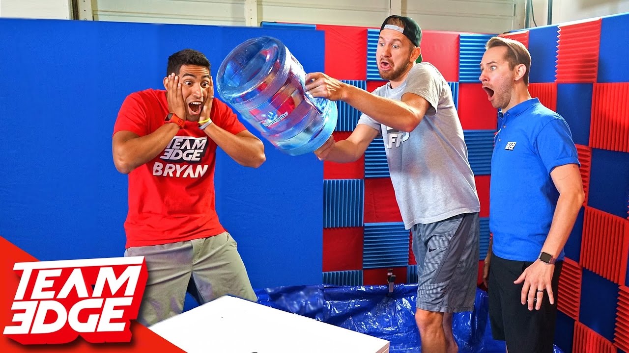 HUGE Water Bottle Flip Challenge. Ft. Team Edge!!💦 - YouTube