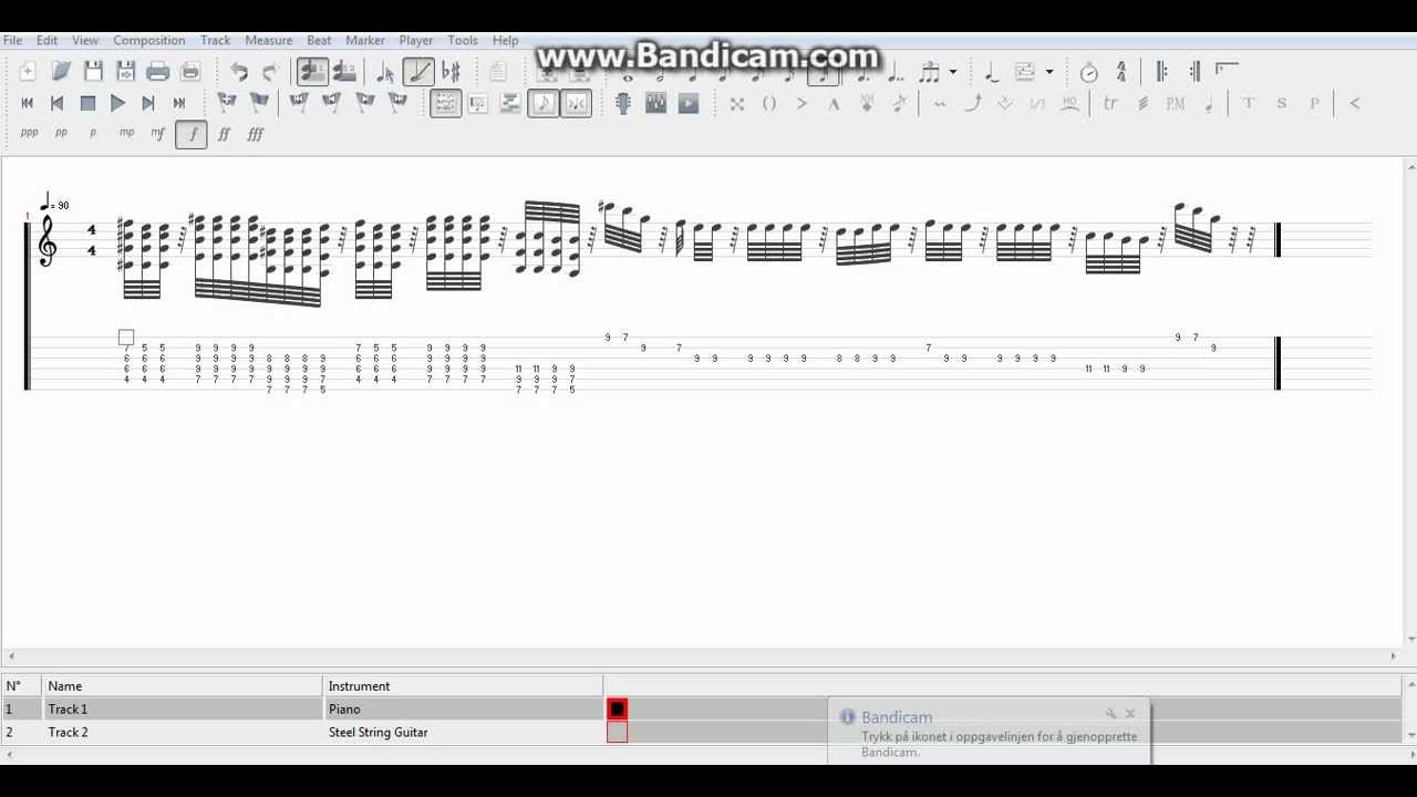 Levels tab on tux guitar - YouTube