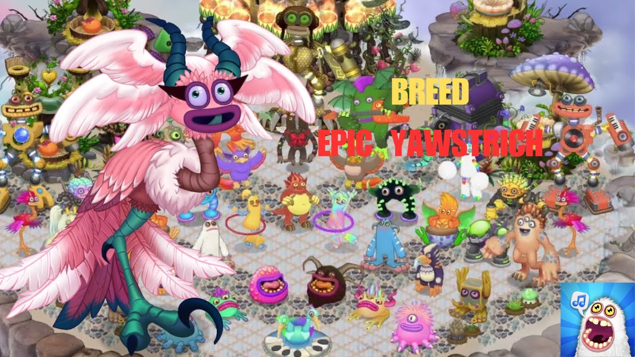 How to breed epic Yawstrich in Air Island - My Singing Monsters - YouTube