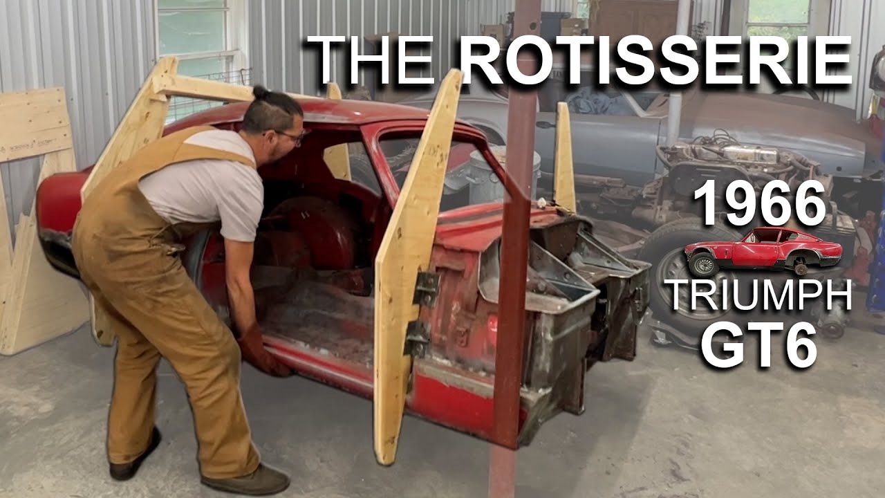 1966 Triumph GT6 - Part 58 - The Rotisserie - YouTube