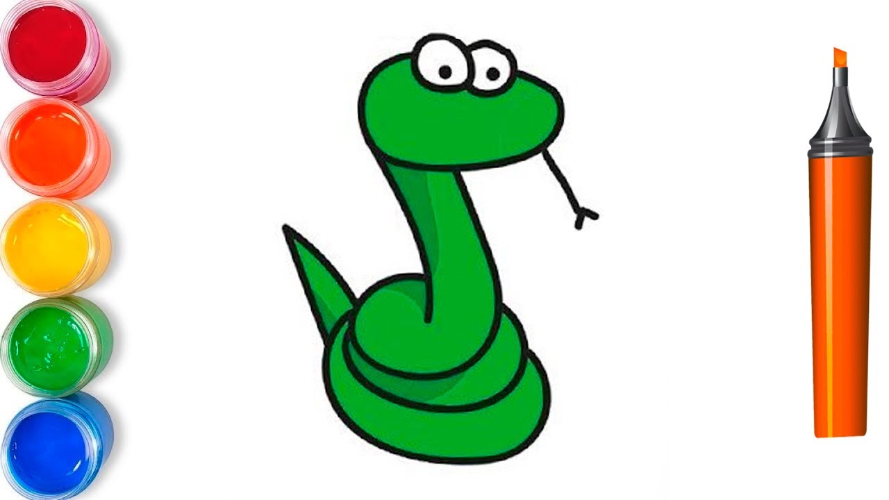 Let's Learn How to Draw & Paint a Snake | Easy Painting, Drawing ...
