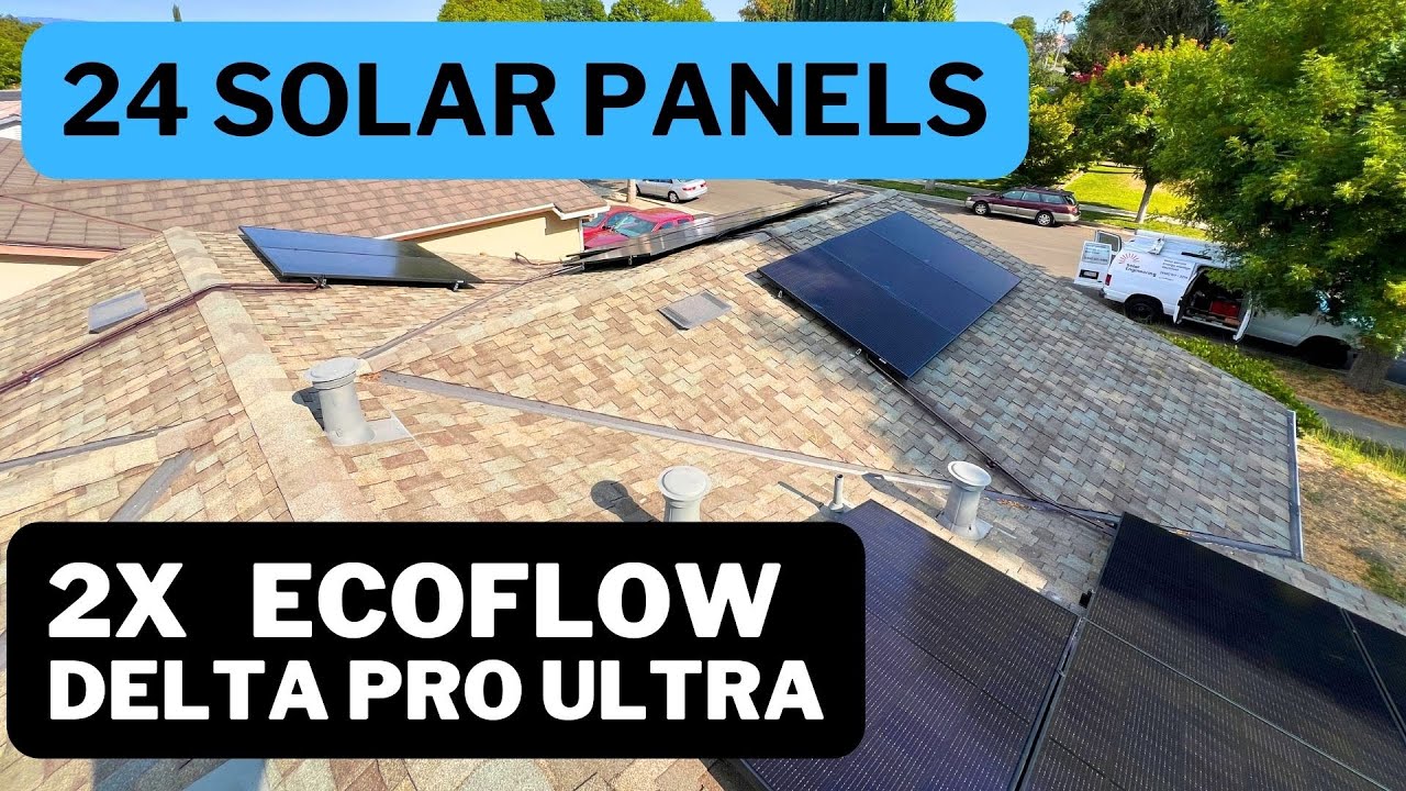 24 Solar panels for 2x Ecoflow Delta PRO Ultra stations. - YouTube