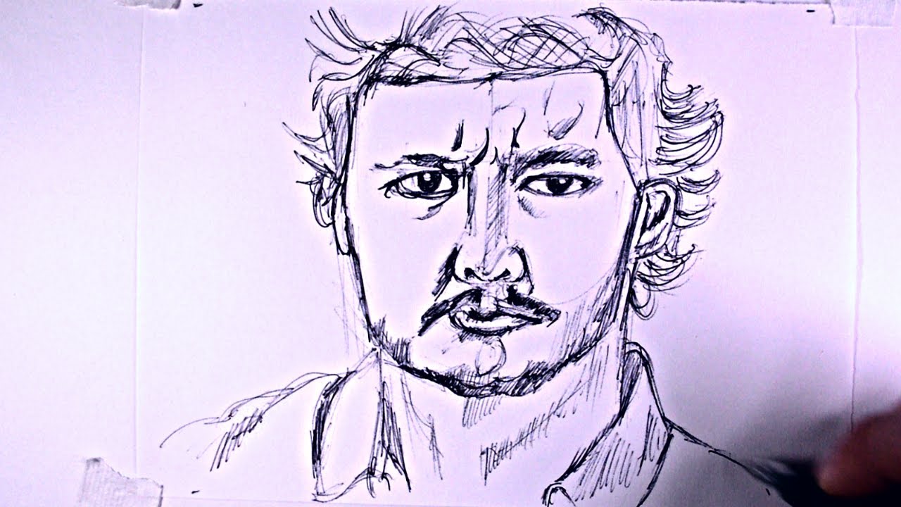 Drawing Pedro Pascal - YouTube