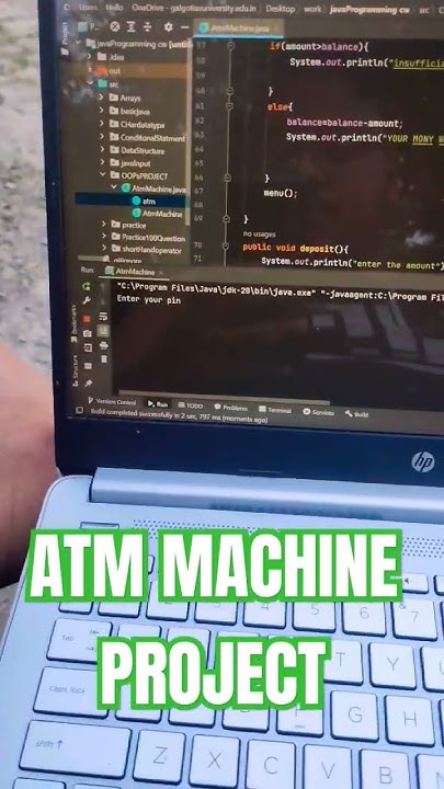 Atm Machine Project Using Oops Java Java Project Coding Devolopment Dsa Youtube