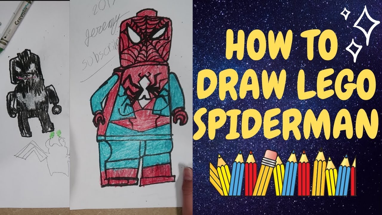 HOW TO DRAW LEGO SPIDER MAN || DRAWING TUTORIAL || COMET COMIC DRAWINGS ...