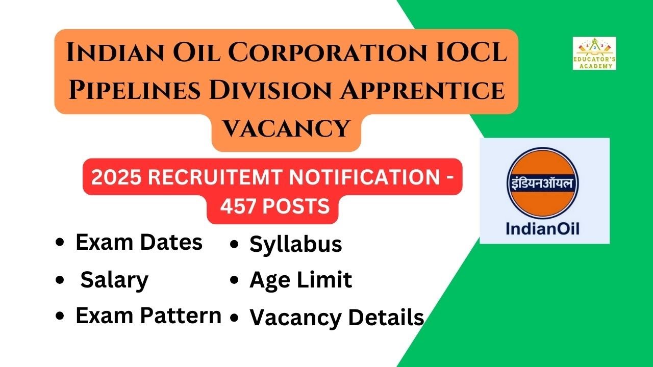 Indian Oil Corporation IOCL Pipelines Division Apprentice Recruitment ...