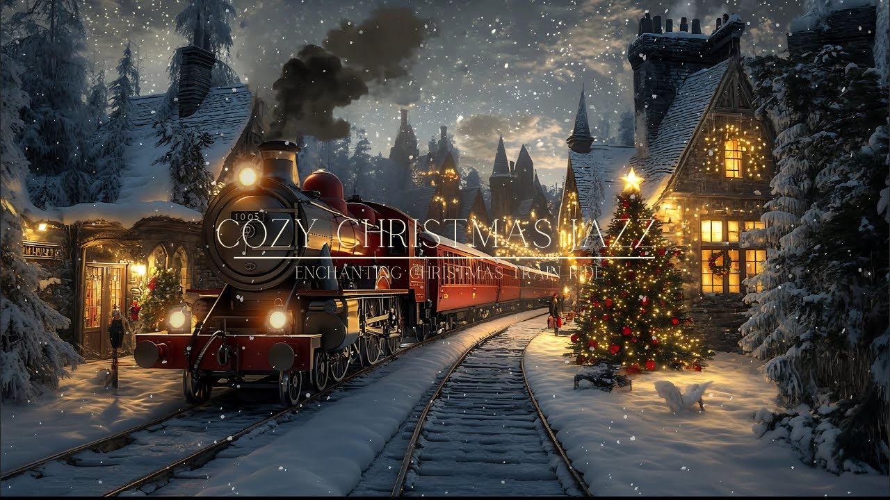 Enchanting Christmas Train Ride | Snowy Night, Holiday Lights & Cozy ...