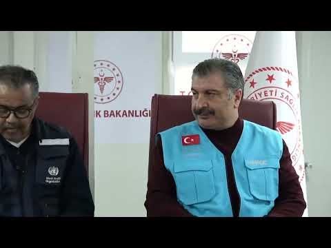 Dünya Sağlık Örgütü Genel Direktörü Sn. Tedros Ghebreyesus ile Ortak Basın Açıklamamız / 📍Hatay