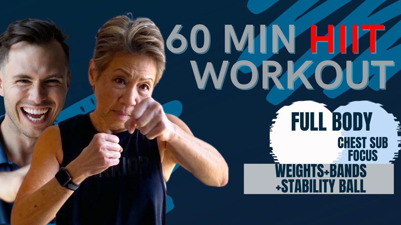 60 min chest focused HIIT workout - YouTube