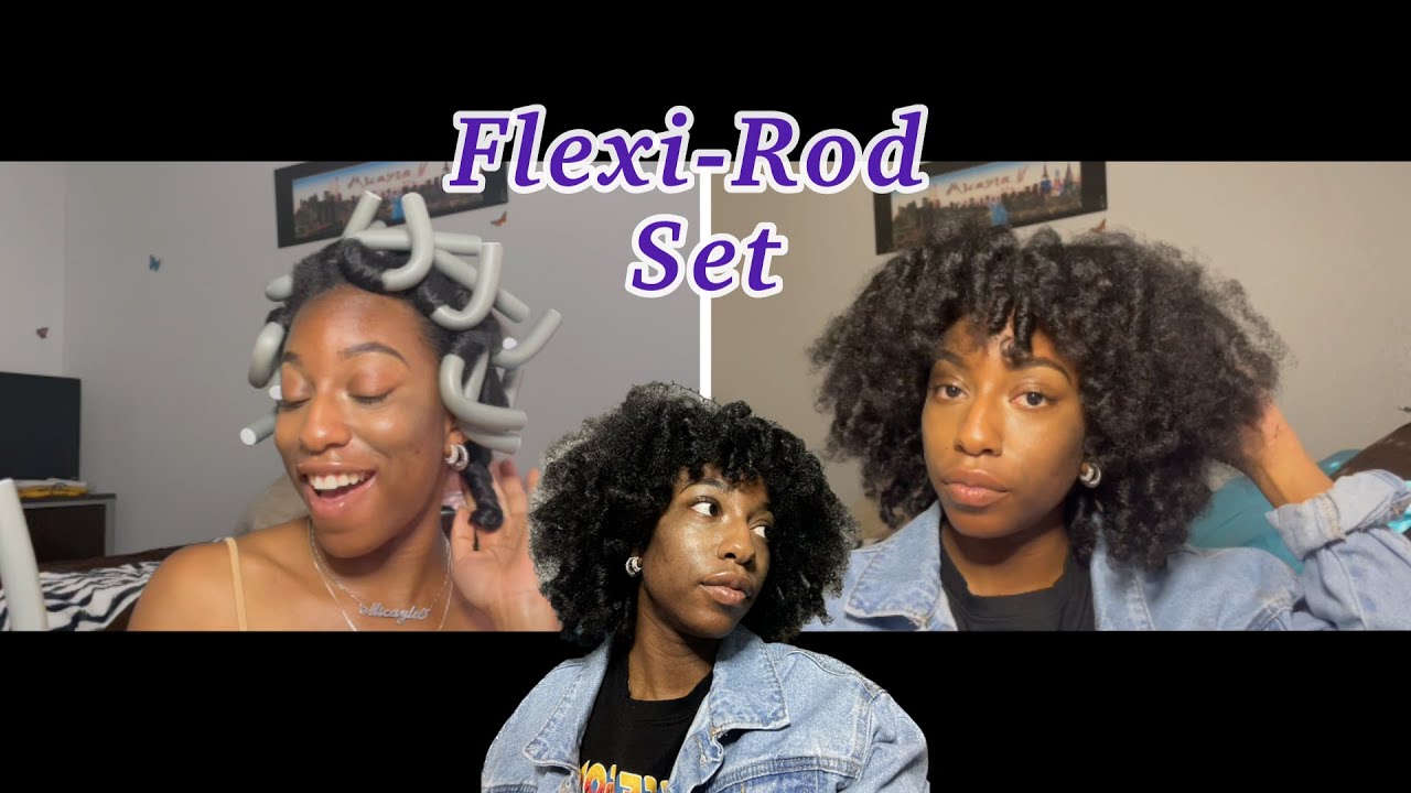 MY FIRST FLEXI ROD SET (no heat, type 4 natural hair, how to) - YouTube