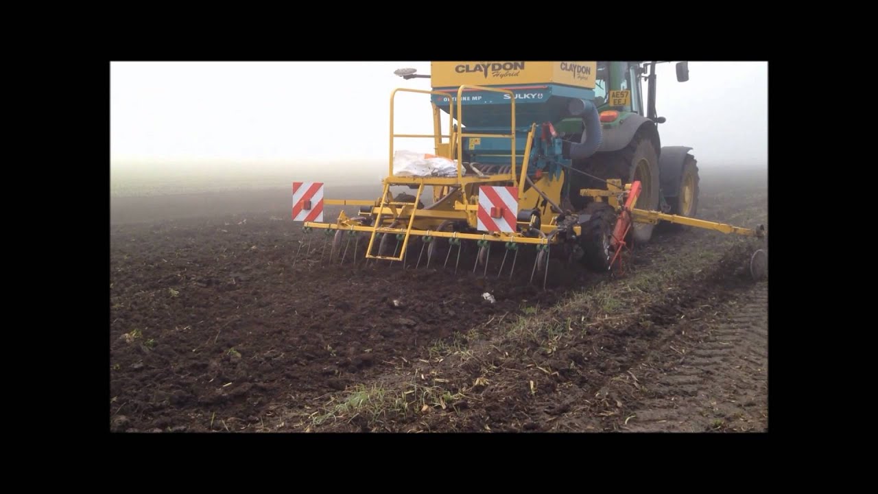 Claydon Drilling Wheat Direct into Sugar Beet Stubble - Norfolk - YouTube