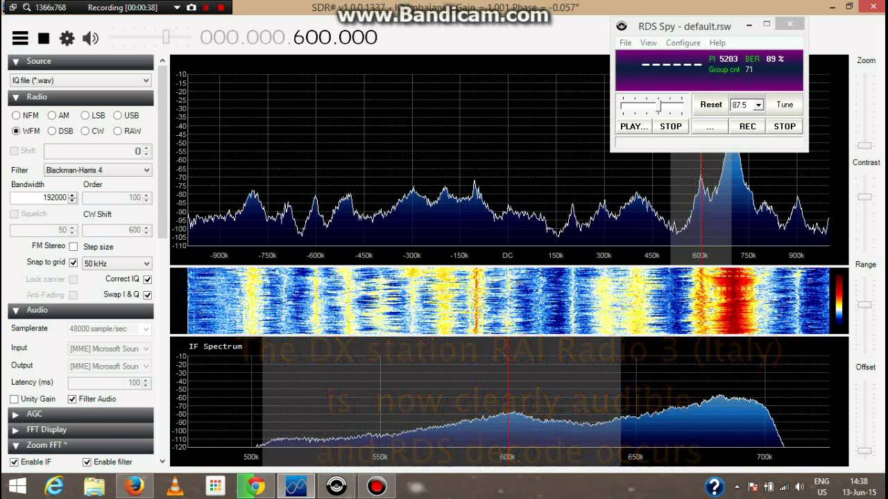 FMDX SDR# Zoom FFT plugin IF filter demo - YouTube