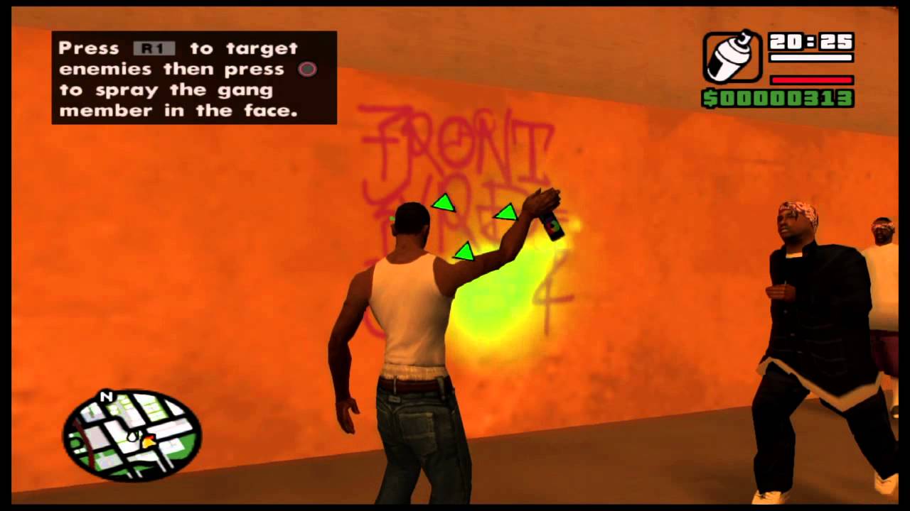 GTA San andreas-Walkthrough-Mission #003 TAGGING UP TURF (PS4) - YouTube