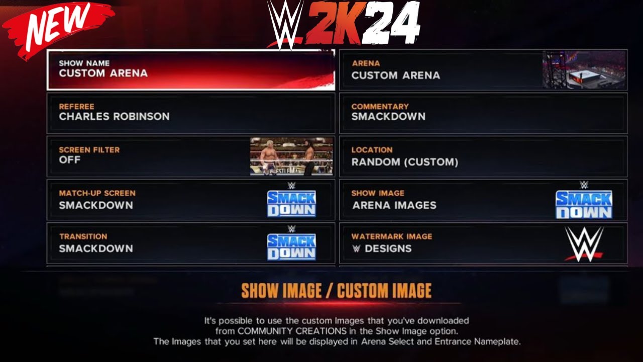 FIRST LOOK AT THE CREATE ARENA MAIN MENU IN WWE2K24!! - YouTube