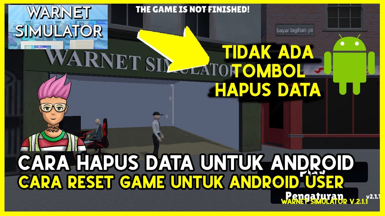 CARA HAPUS DATA GAME WARNET SIMULATOR DI ANDROID USER - YouTube