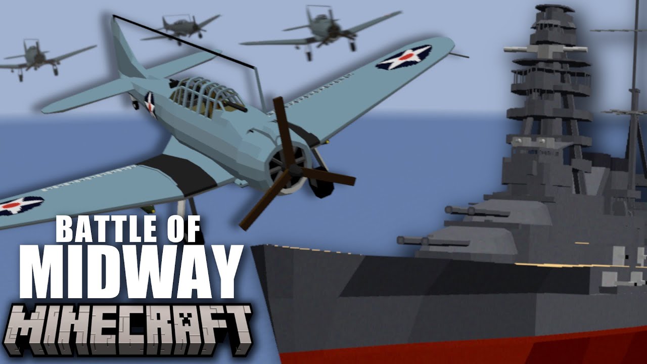 Minecraft BATTLE of MIDWAY SERVER combat footage - YouTube