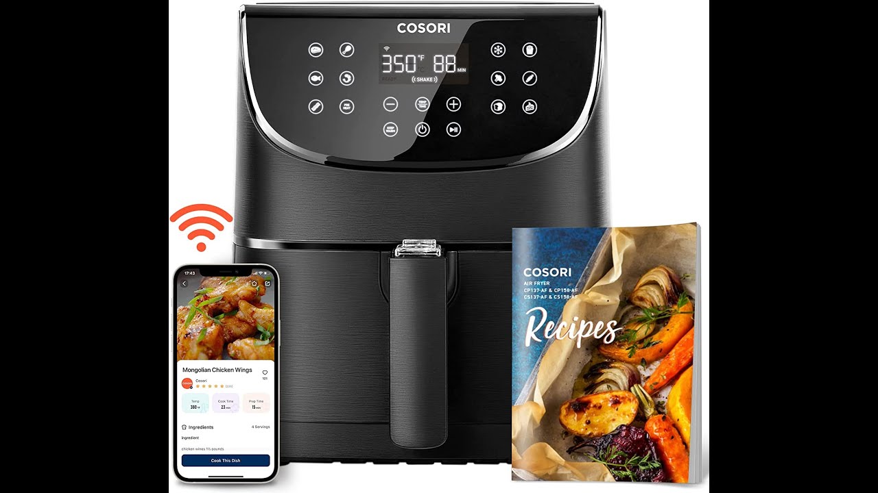 COSORI Pro Smart Air Fryer 5 8QT 11 in 1 Cooking Presets 800+ Online ...
