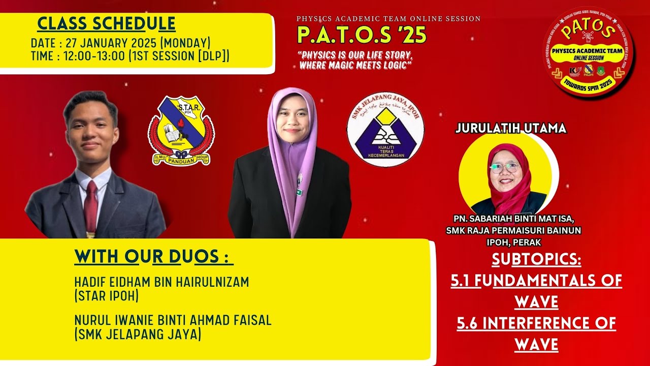 PHYSICS FORM 4 CHAPTER 5.1 Fundamental of wave & 5.6 interference of ...