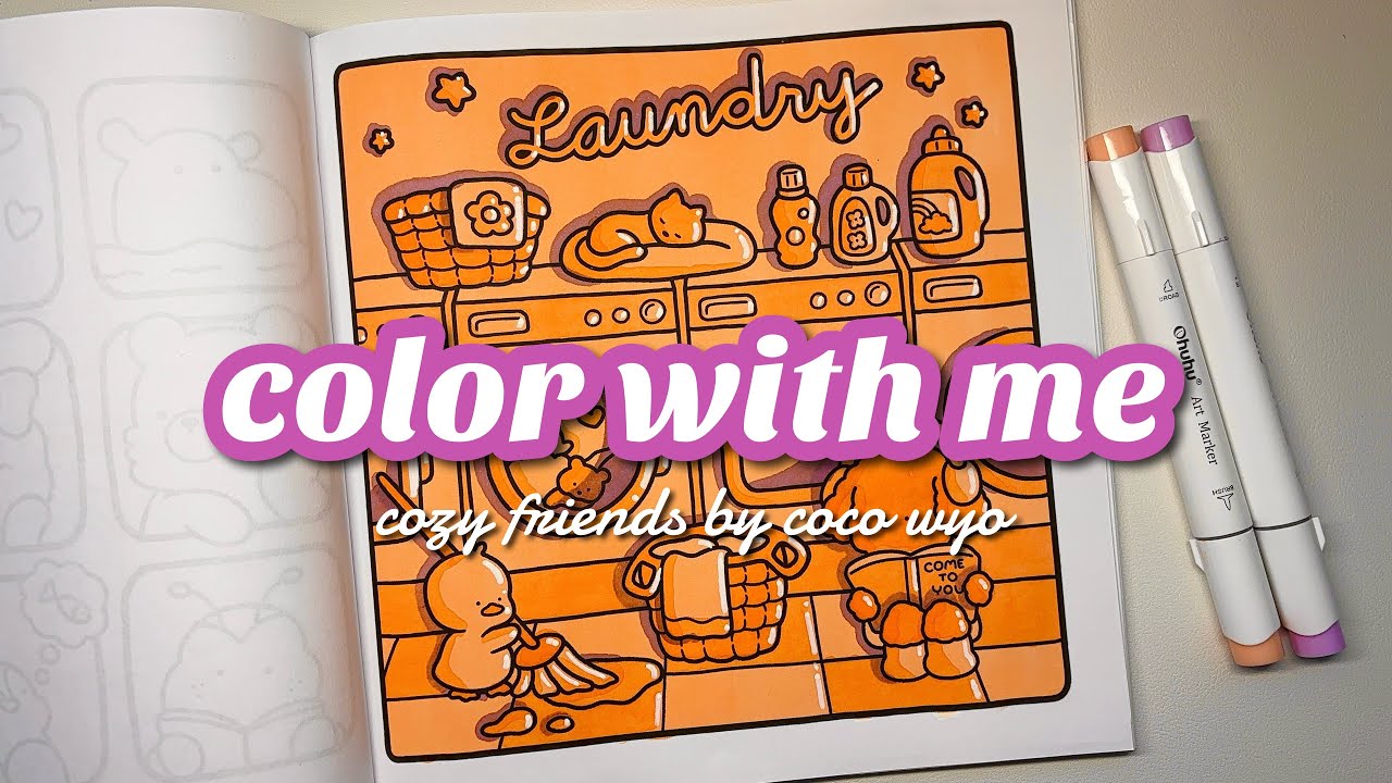 Color With Me (ASMR) 🍊 “Cozy Friends” Coloring Book by Coco Wyo + Ohuhu ...