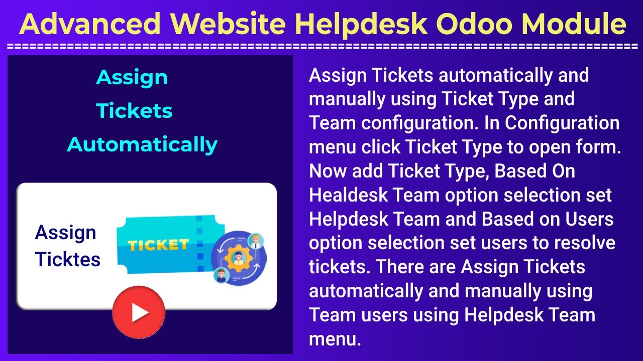 Advanced Helpdesk In odoo -Assign Tickets via Ticket type and Team ...