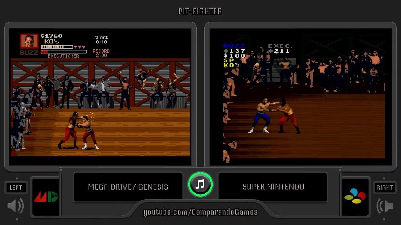 Pit Fighter (Sega Genesis vs Snes) Side by Side Comparison - YouTube