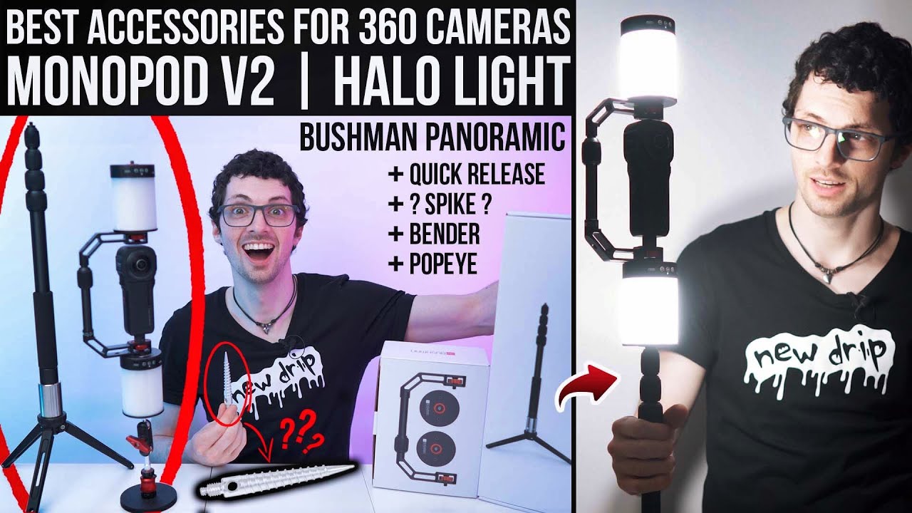 Best Accessories For 360 Cameras! - Bushman Halo Light & Monopod V2 ...