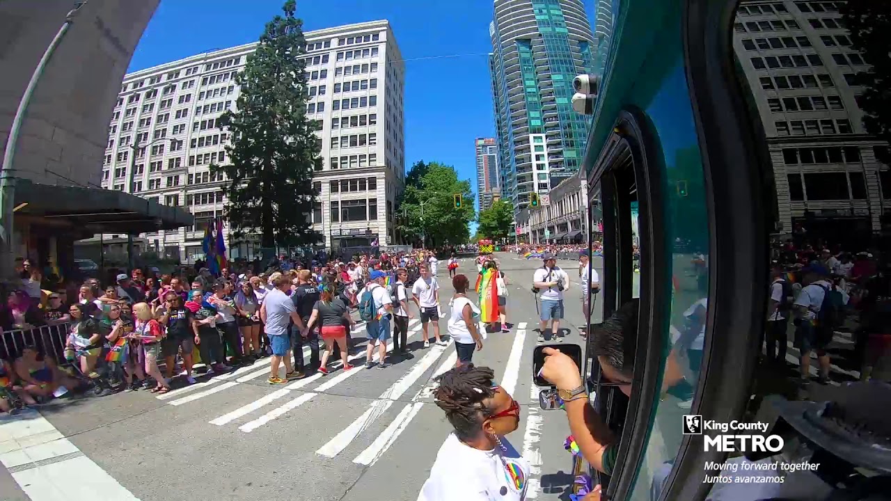 Seattle Pride Parade 2019 Timelapse from King County Bus - YouTube