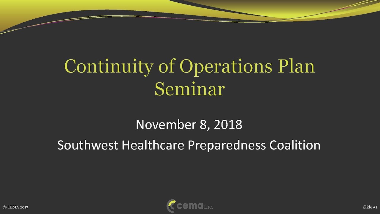 Continuity of Operations Plan (COOP) Training - YouTube