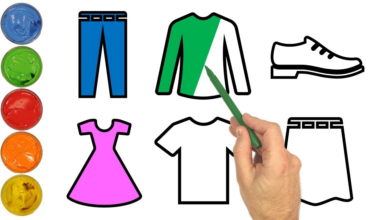 Color and Learn CLOTHING | Drawing, Painting & Coloring for Kids ...