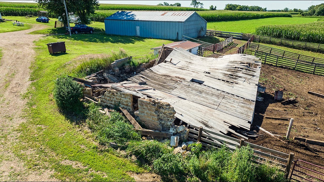 Barn Floor Collapse and Removal - JCB Teleskid 3TS-8T - YouTube