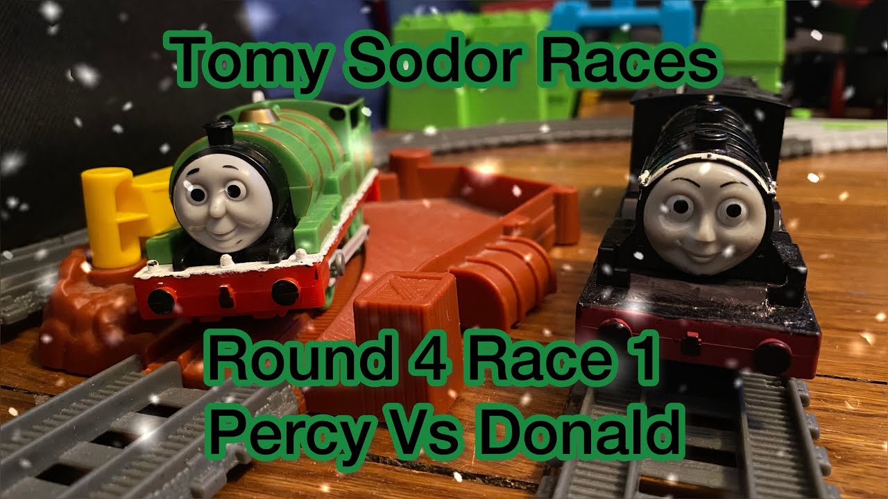 Tomy Sodor Races | Round 4 Race 1 | Percy Vs Donald - YouTube