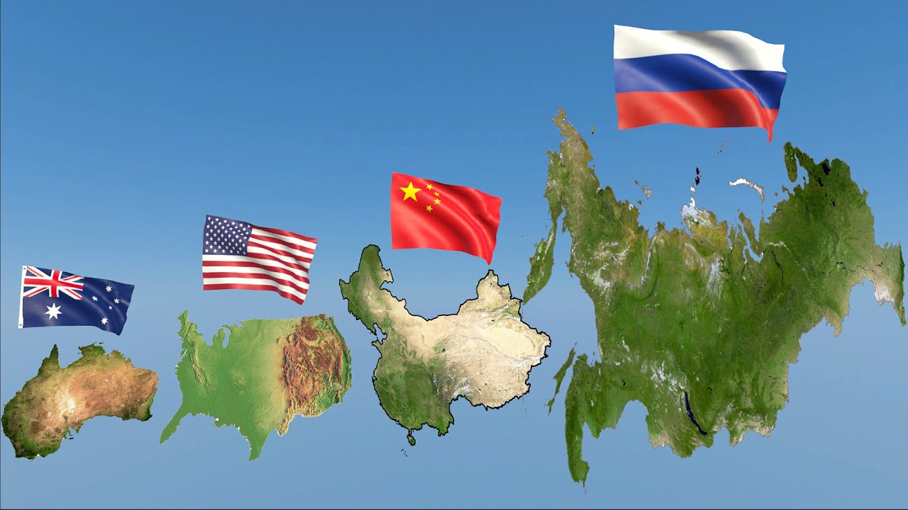 3D All Countries Size Comparison | Real Scale and Position | 3D ...