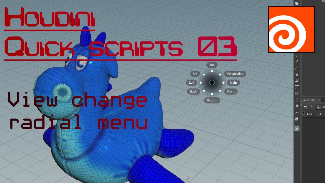 Houdini Quick scripts 03-View change radial menu - YouTube