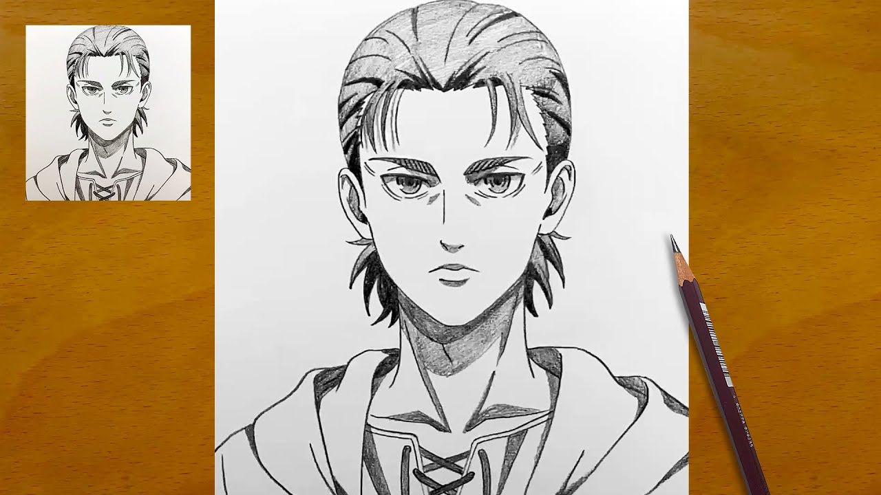 How to Draw EREN YEAGER (Attack on Titan) | Anime Sketching ASMR - YouTube