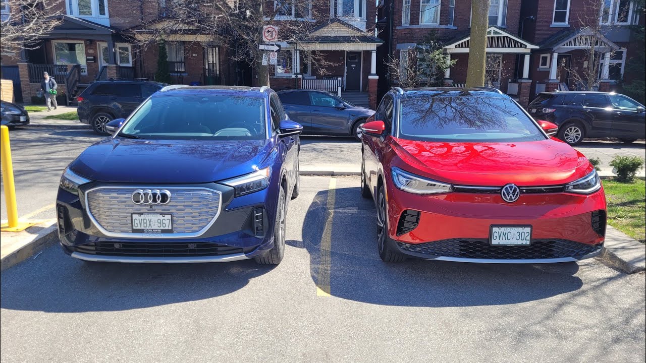 2024 VW ID4 vs Audi Q4 Etron Sibling Rivalry Comparison TEVAdrive Blue ...