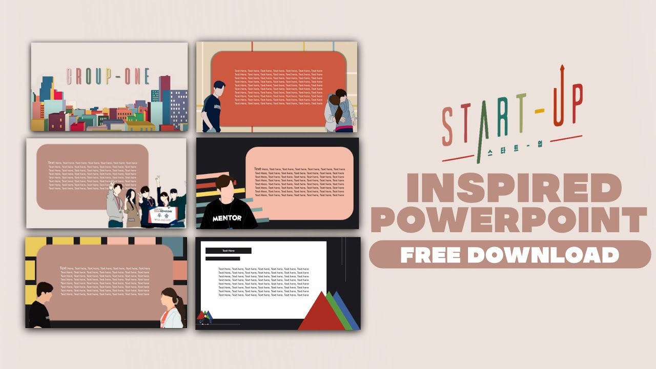 How to Make START UP INSPIRED POWERPOINT Design Template (FREE TEMPLATE ...