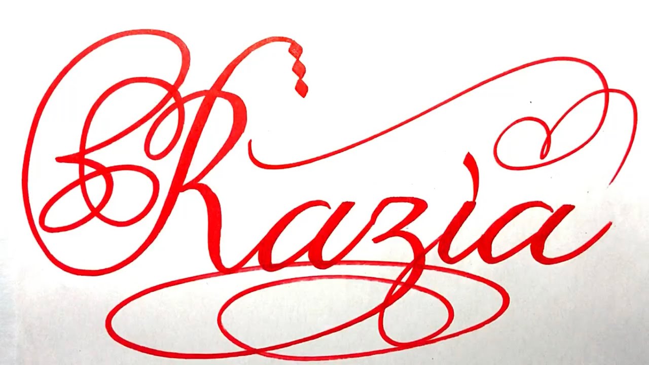 Razia Name Signature Calligraphy Status | How to write with Cut Maker # ...