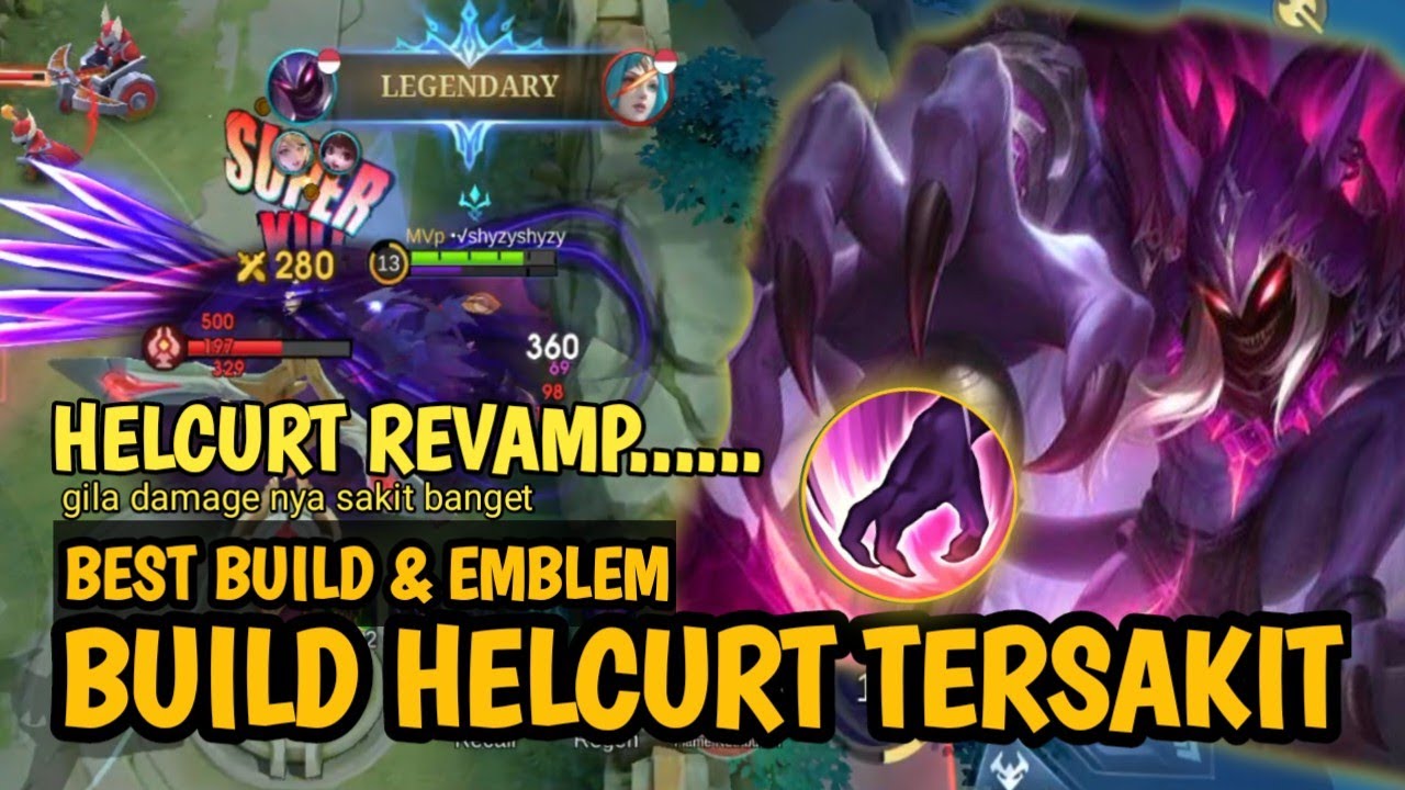HELCURT REVAMP || BEST BUILD & EMBLEM DAMAGE NYA SAKIT BANGET || MOBILE ...