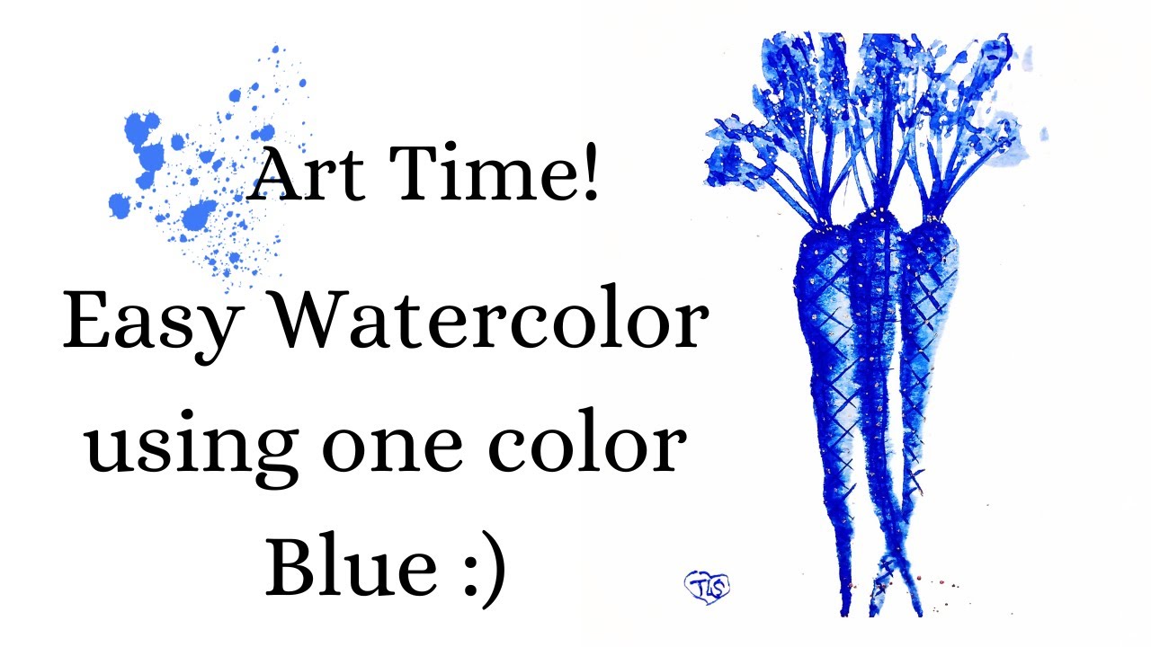 Art Time, Easy for Beginners Watercolor Painting Using One Color ...